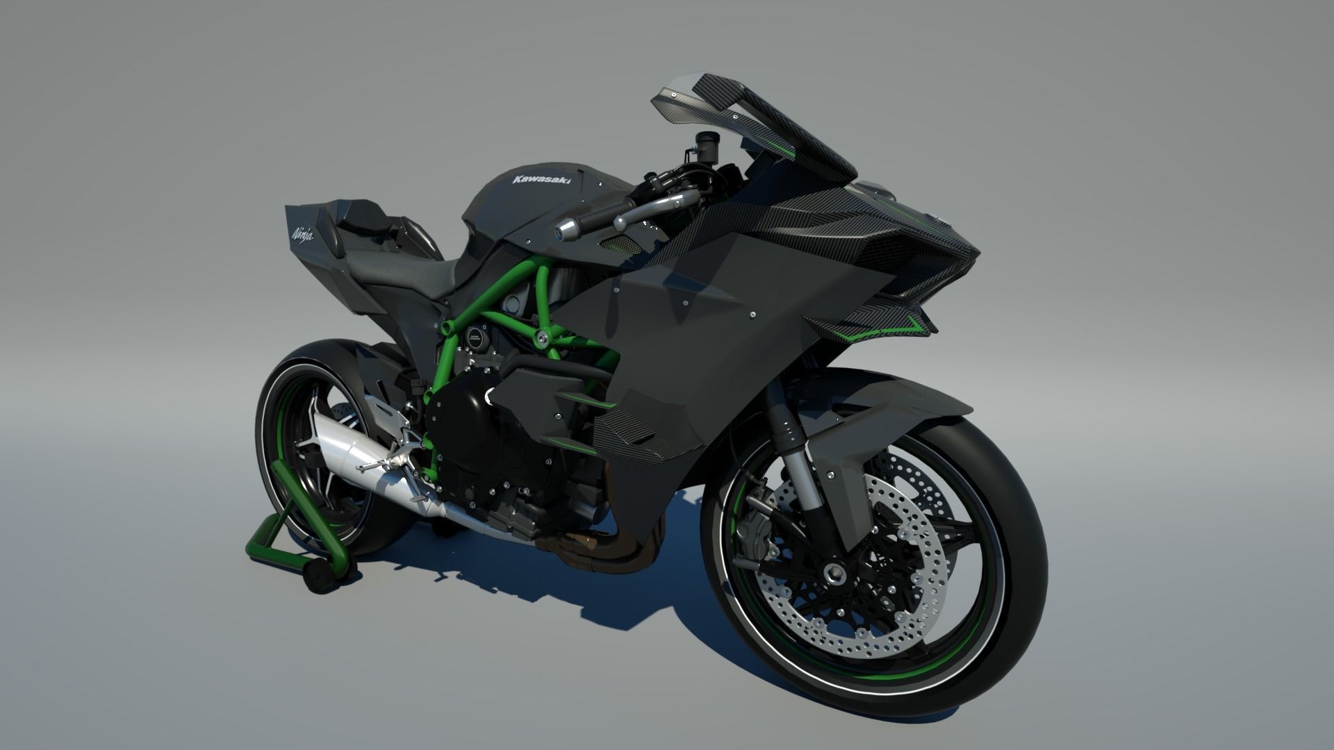 3D model Kawasaki Ninja H2R VR / AR / low-poly | CGTrader