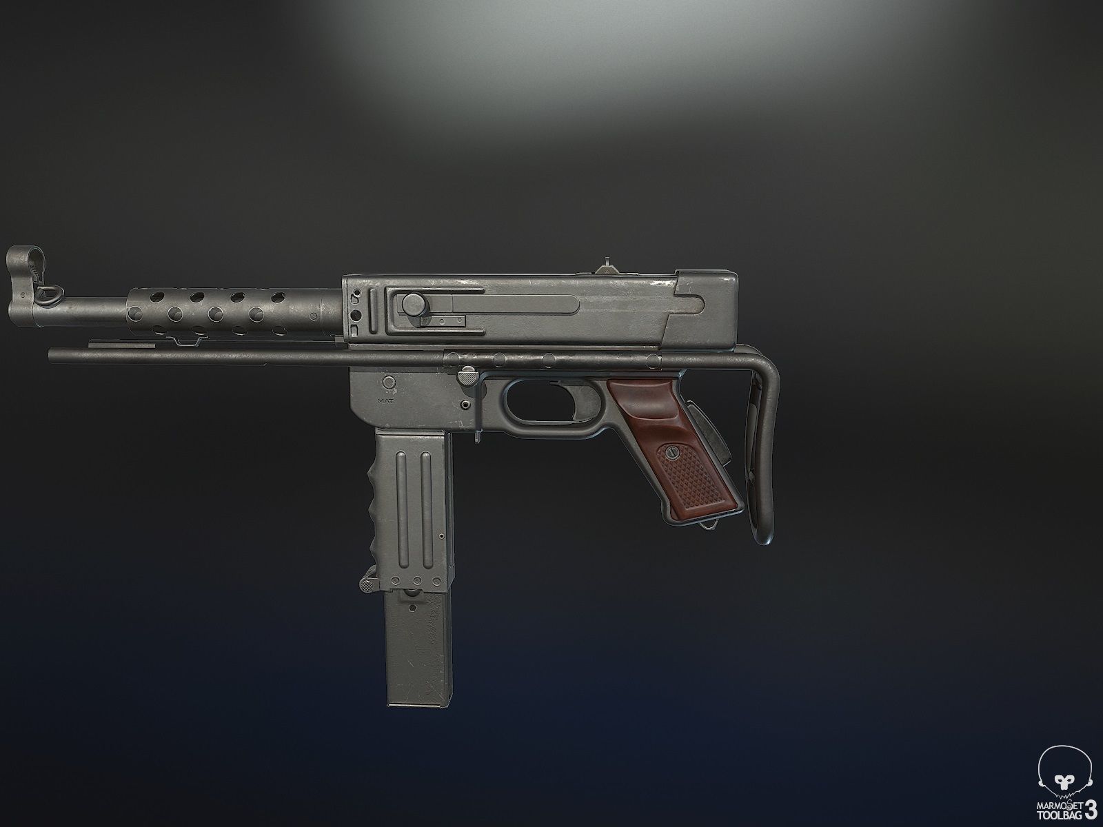 3D model MAT-49 Submachine Gun VR / AR / low-poly | CGTrader