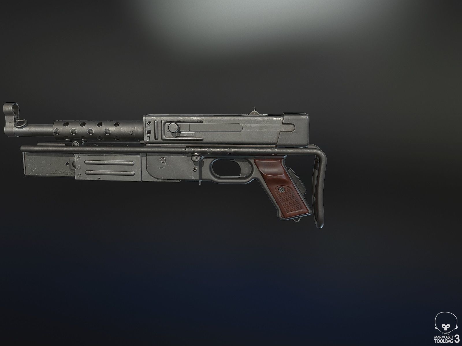 3D model MAT-49 Submachine Gun VR / AR / low-poly | CGTrader