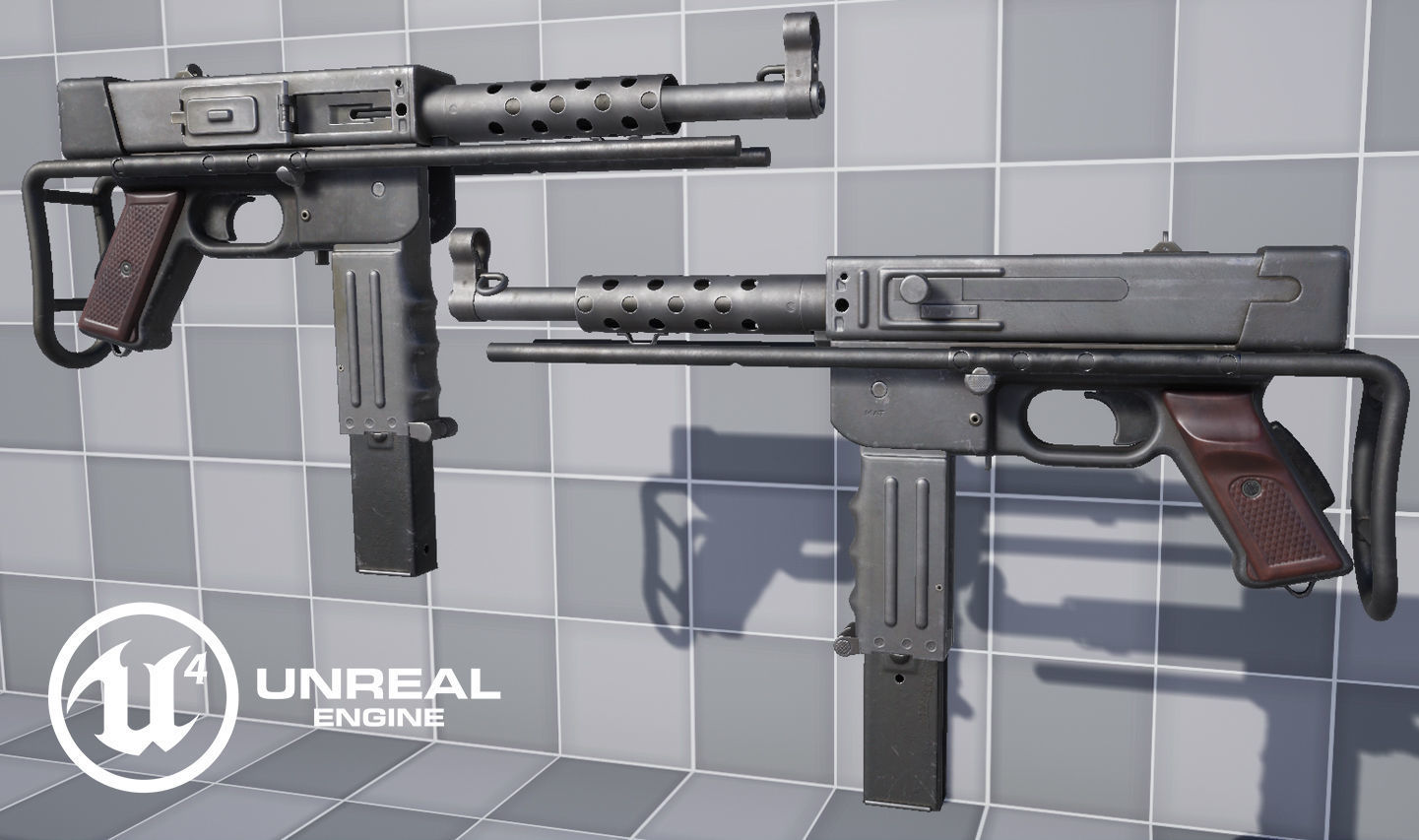 3D model MAT-49 Submachine Gun VR / AR / low-poly | CGTrader