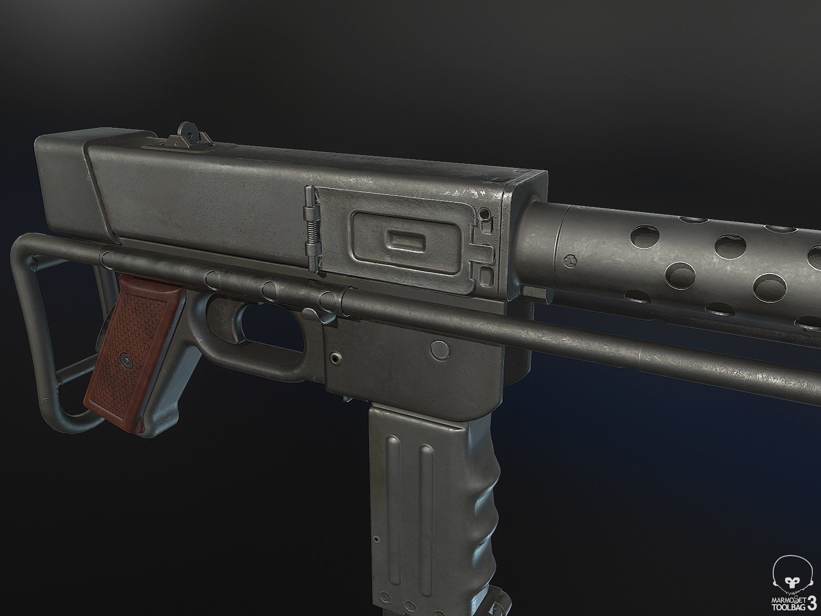 3D model MAT-49 Submachine Gun VR / AR / low-poly | CGTrader