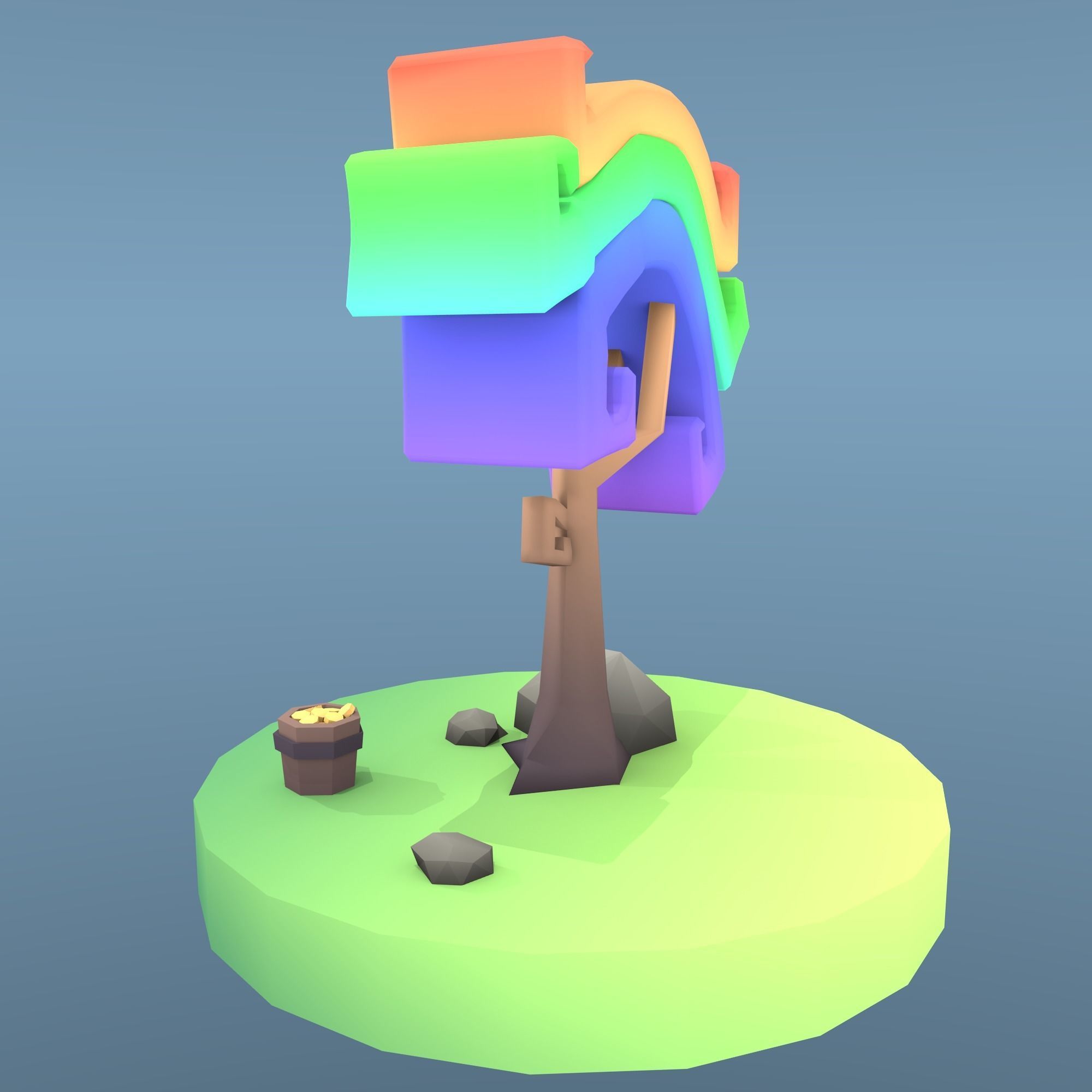 3D model Low Poly Tree - The Colorful Rainbow Tree VR / AR / low-poly ...