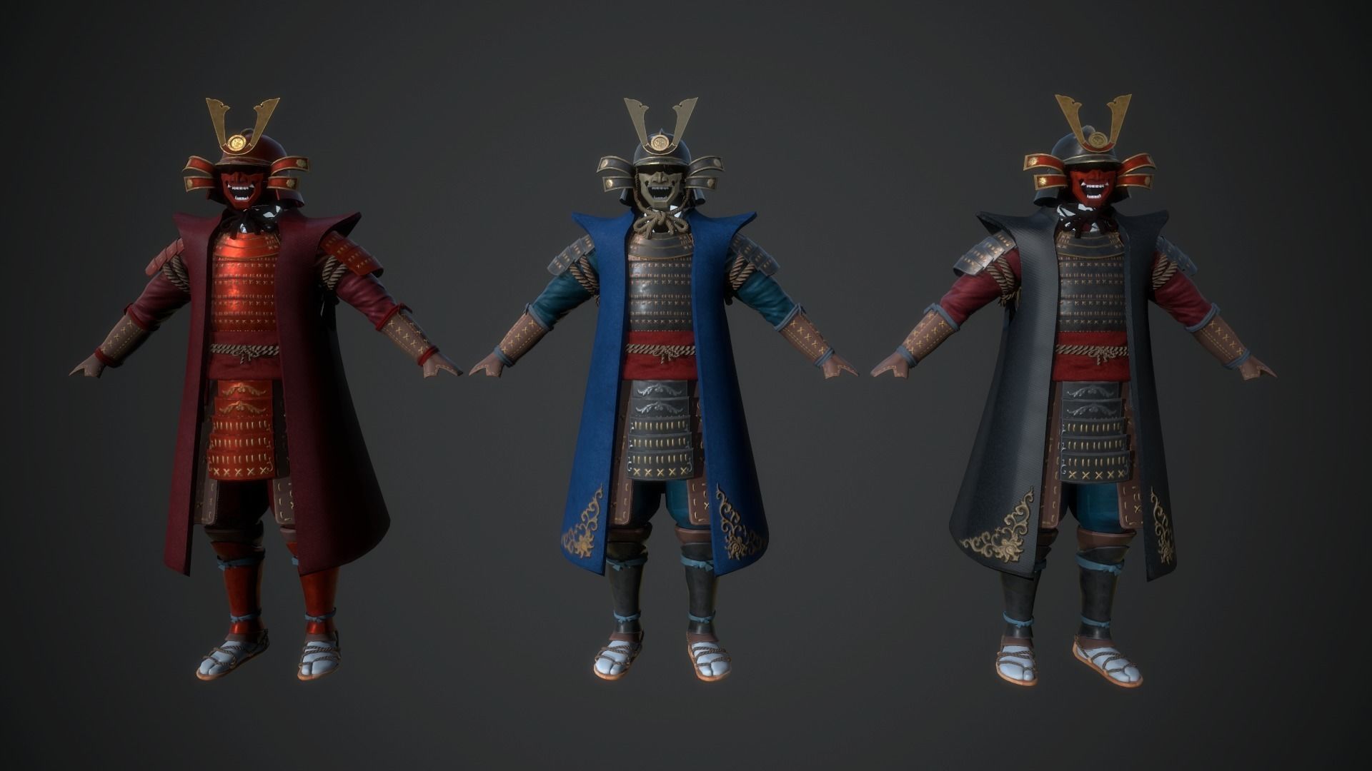 3D model Samurai armor VR / AR / low-poly | CGTrader