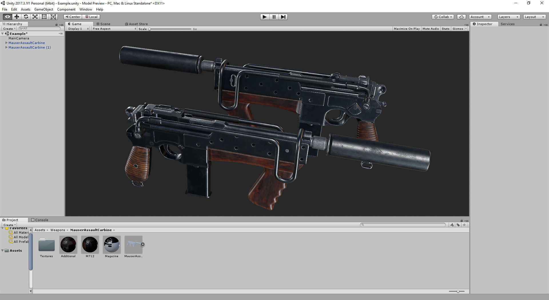 3D model PBR Mauser M712 Assault Carbine VR / AR / low-poly | CGTrader