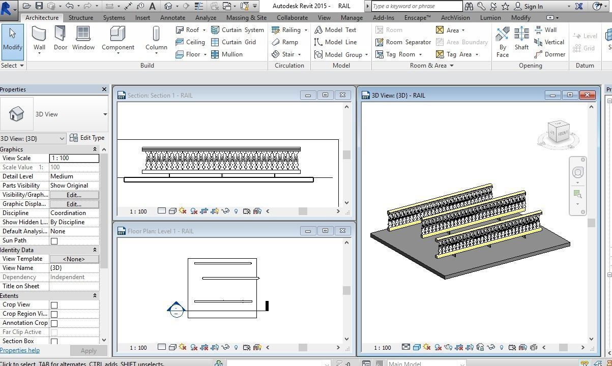 3D Rail Revit Family 2015 model 3D model | CGTrader