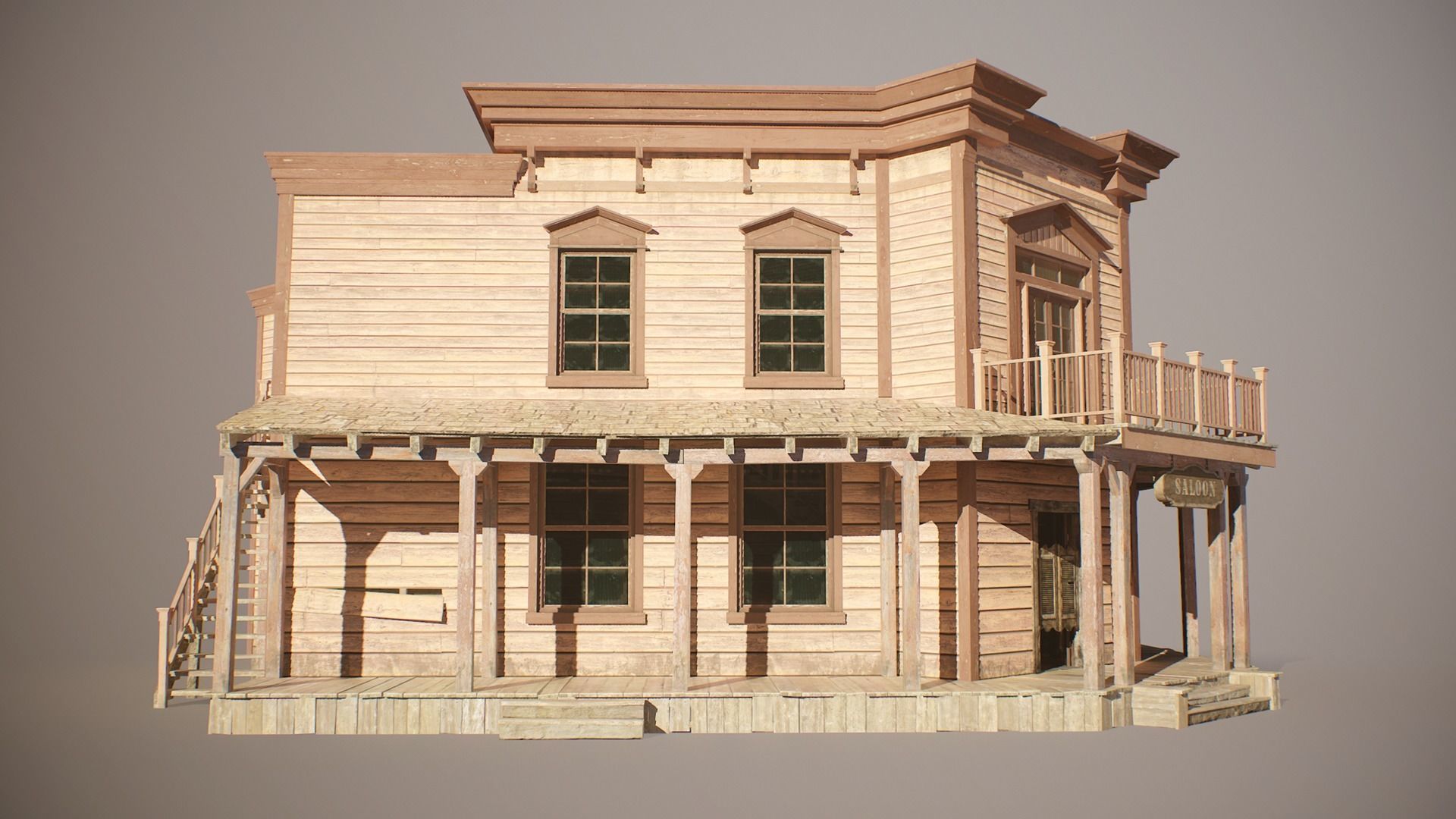 3D model PBR Western Saloon VR / AR / low-poly | CGTrader