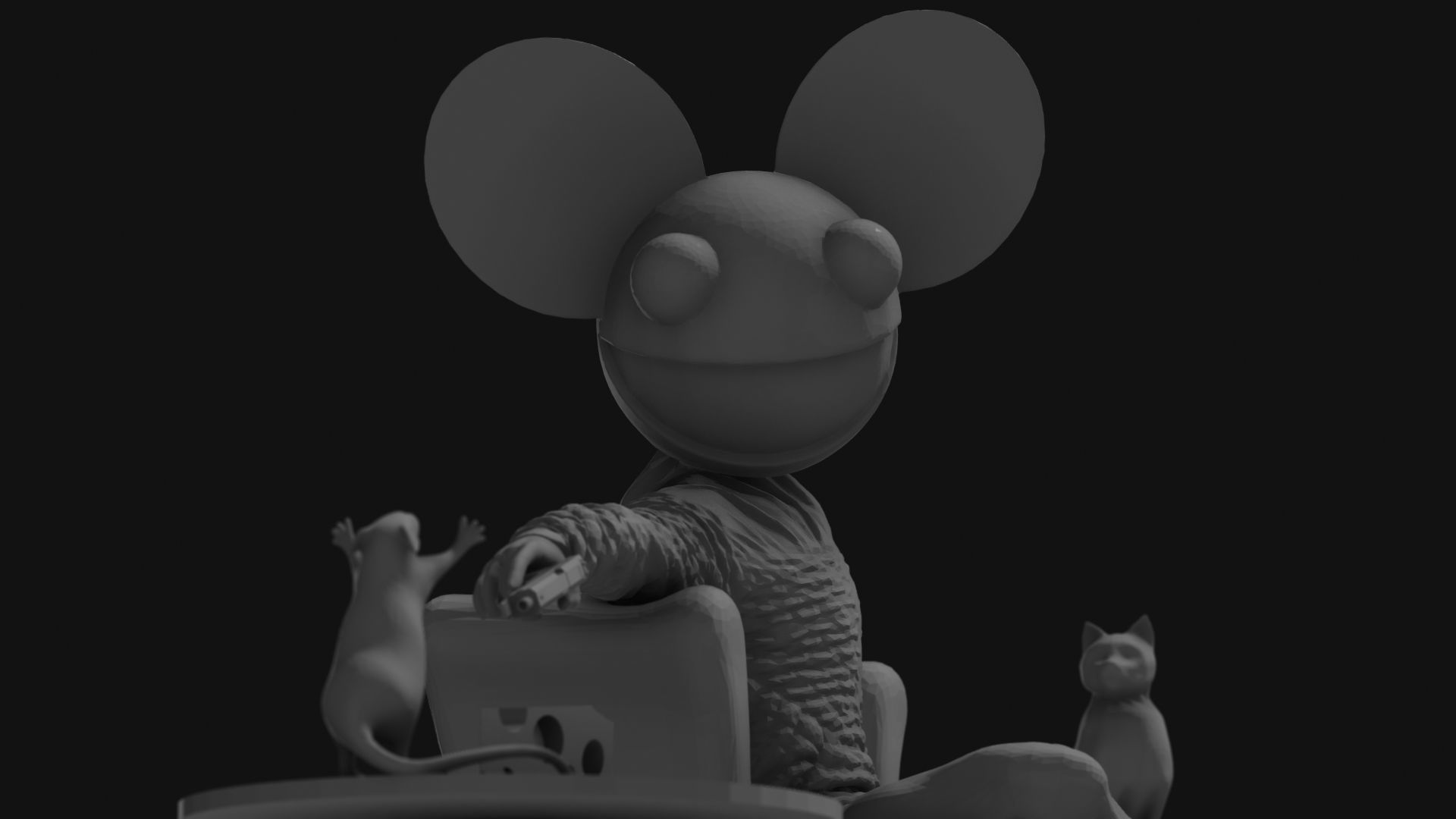 Deadmau5 On Chair Gun Aim at Mice 3D model 3D printable | CGTrader