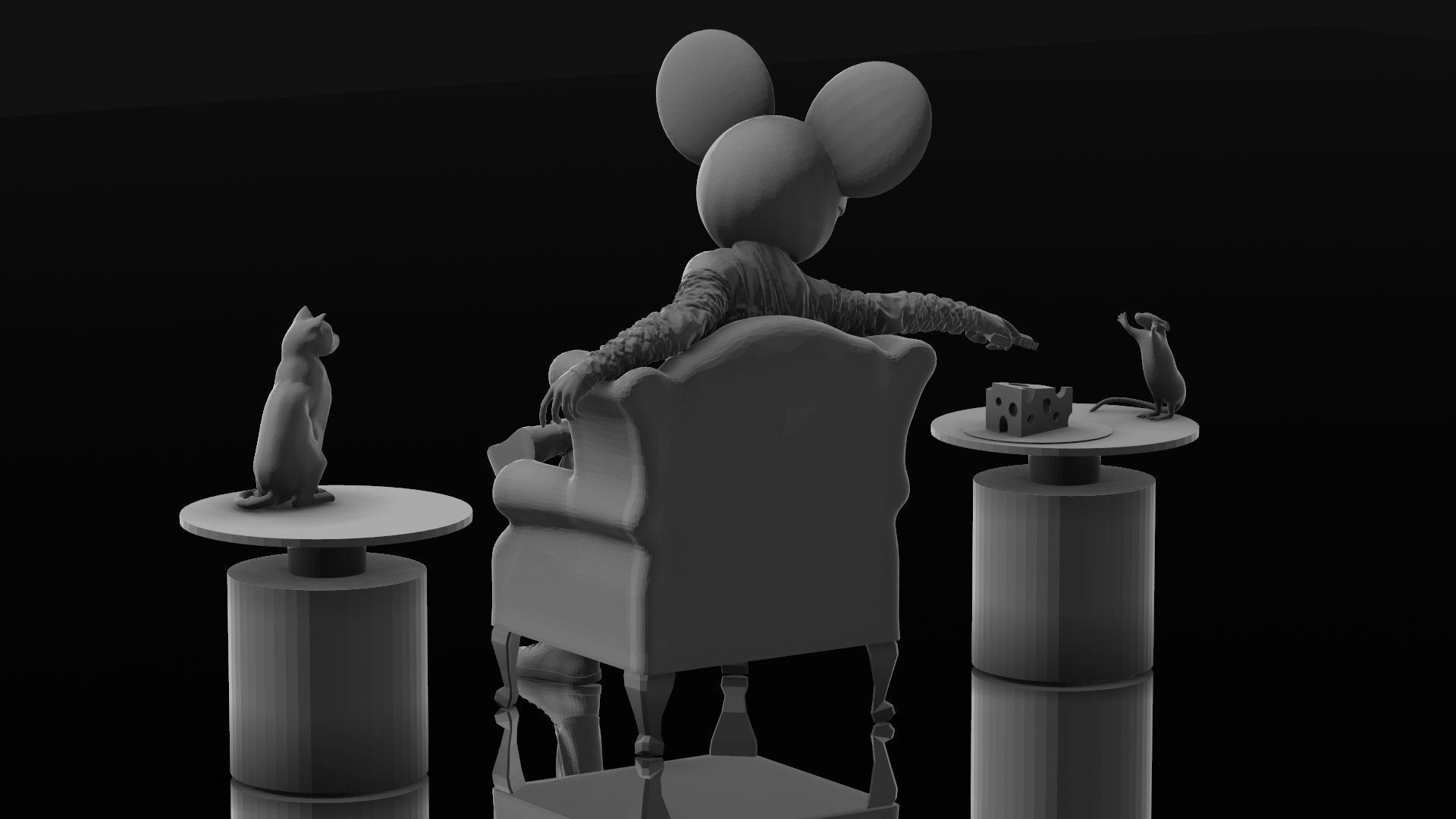 Deadmau5 On Chair Gun Aim at Mice 3D model 3D printable | CGTrader