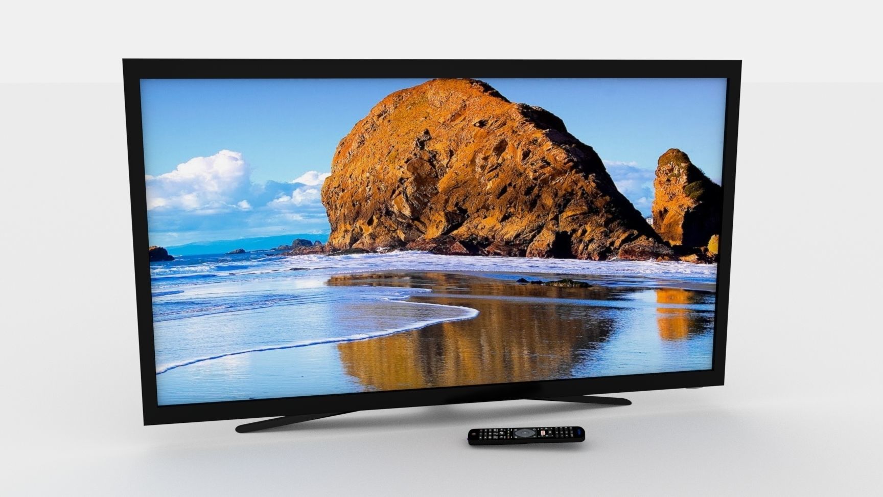 Televicion hdtv with remote control 3D model rigged | CGTrader