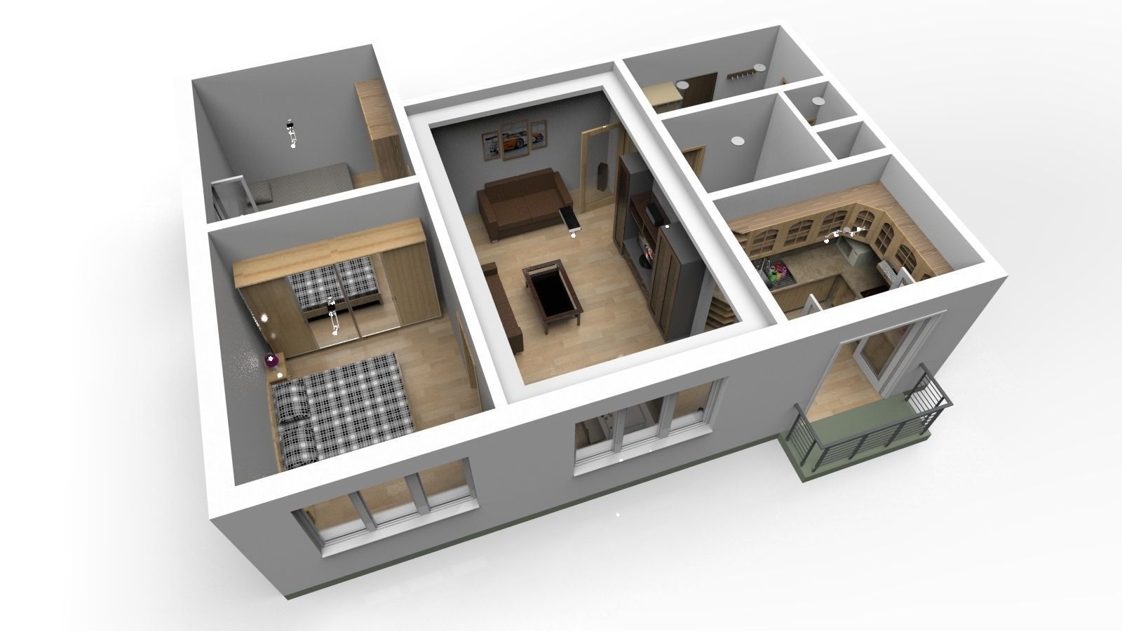 Flat interior 3D model | CGTrader