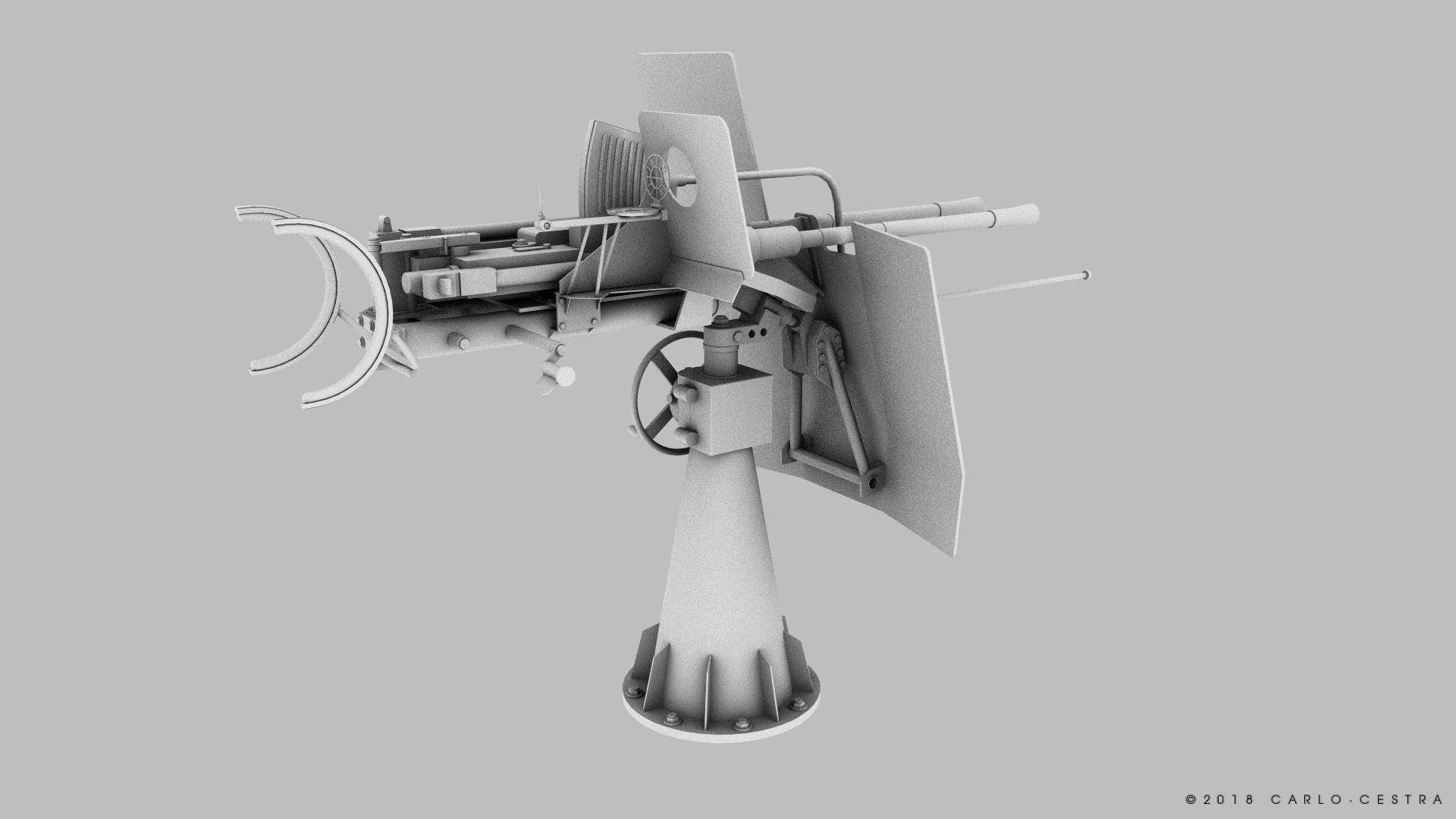 3D model German 20mm FLAK 38 VR / AR / low-poly | CGTrader