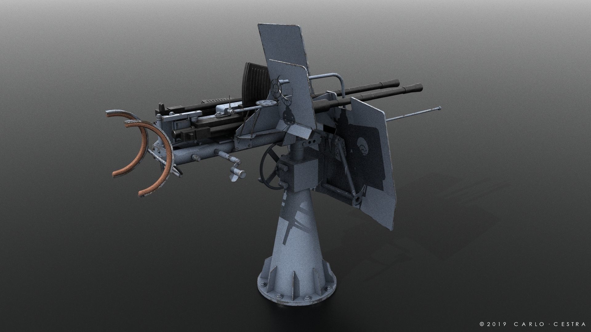 3D model German 20mm FLAK 38 VR / AR / low-poly | CGTrader