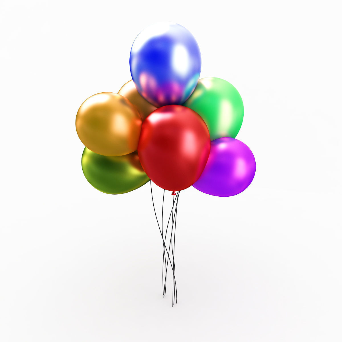 Balloons colorful 3D model | CGTrader