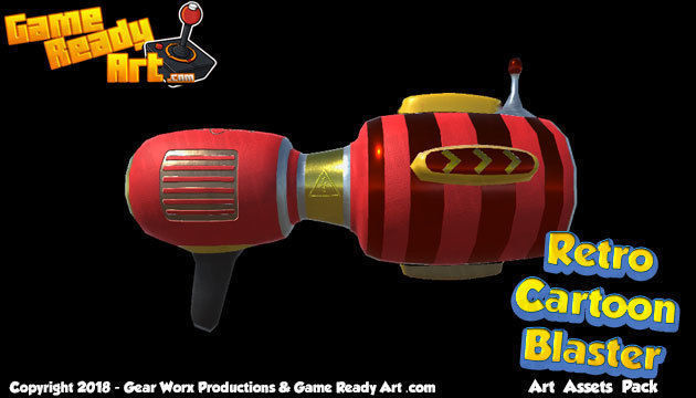 3D model Retro Cartoon Blaster VR / AR / low-poly | CGTrader