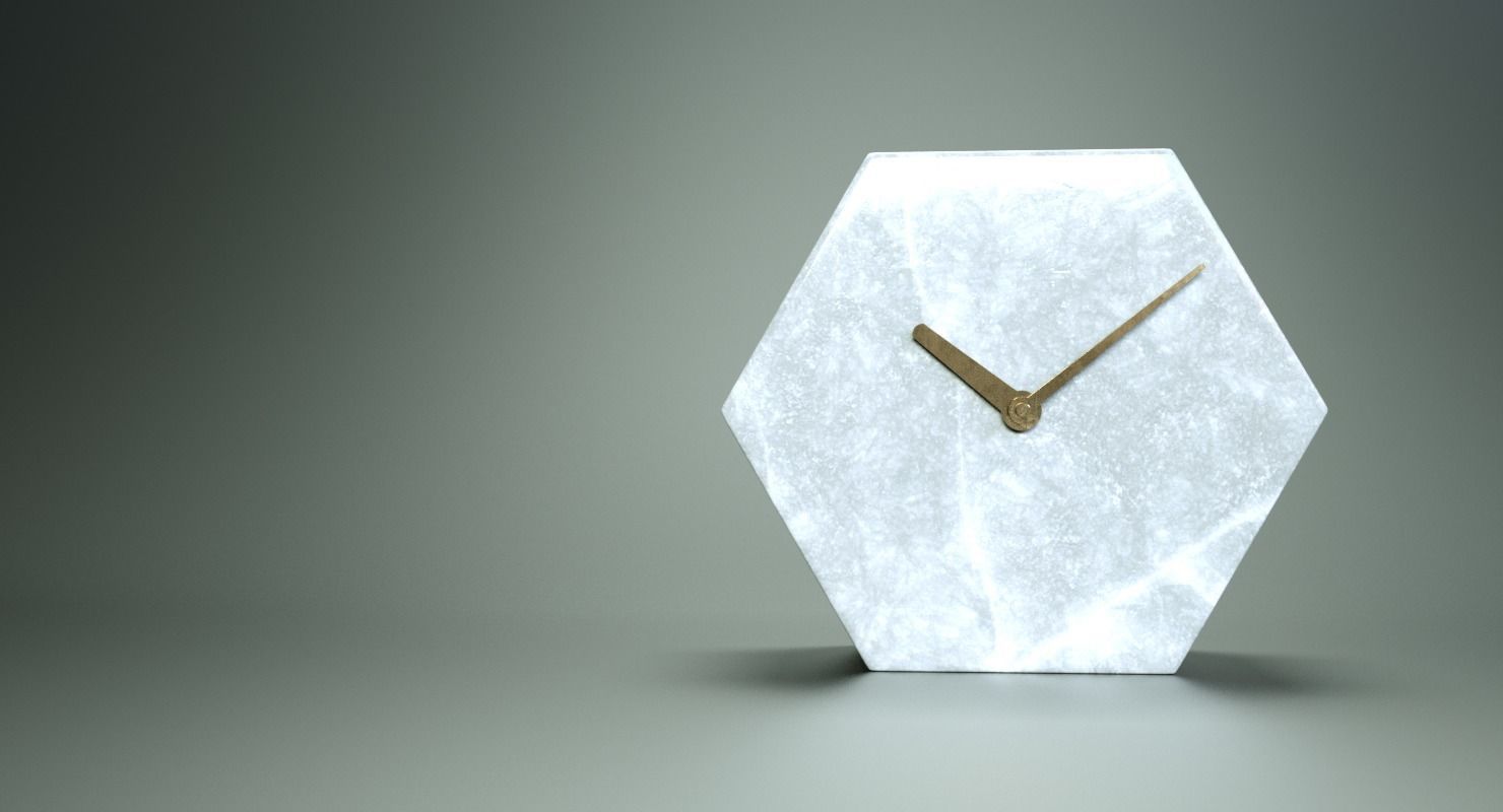 3D model Polygonal Marble Clock VR / AR / low-poly | CGTrader