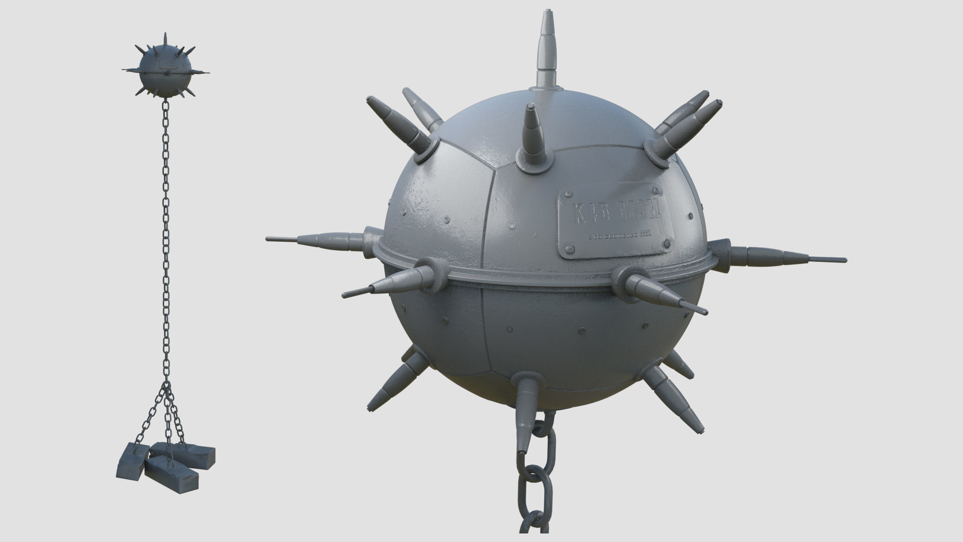 Underwater naval mine 3D model | CGTrader