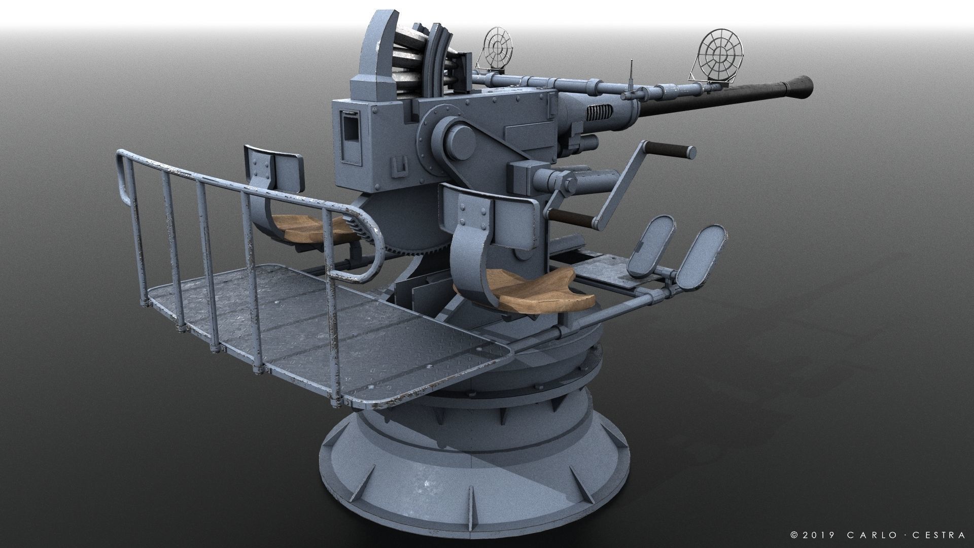 3D model Bofors 40mm gun VR / AR / low-poly | CGTrader