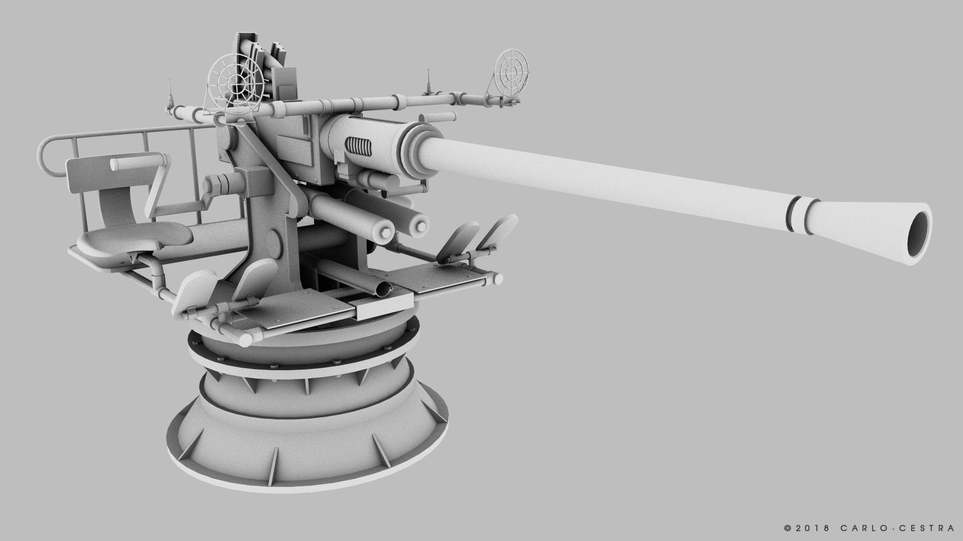 3D model Bofors 40mm gun VR / AR / low-poly | CGTrader