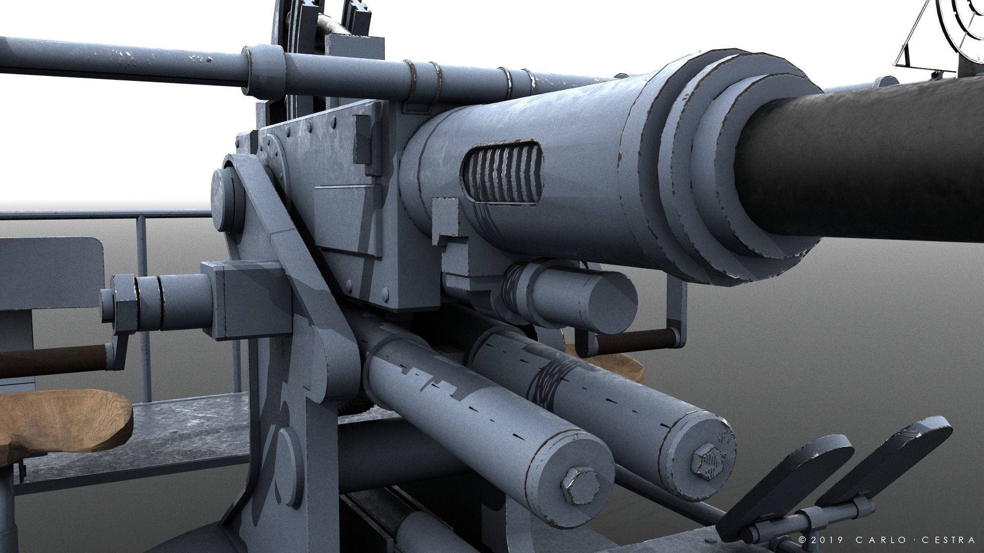 3D model Bofors 40mm gun VR / AR / low-poly | CGTrader