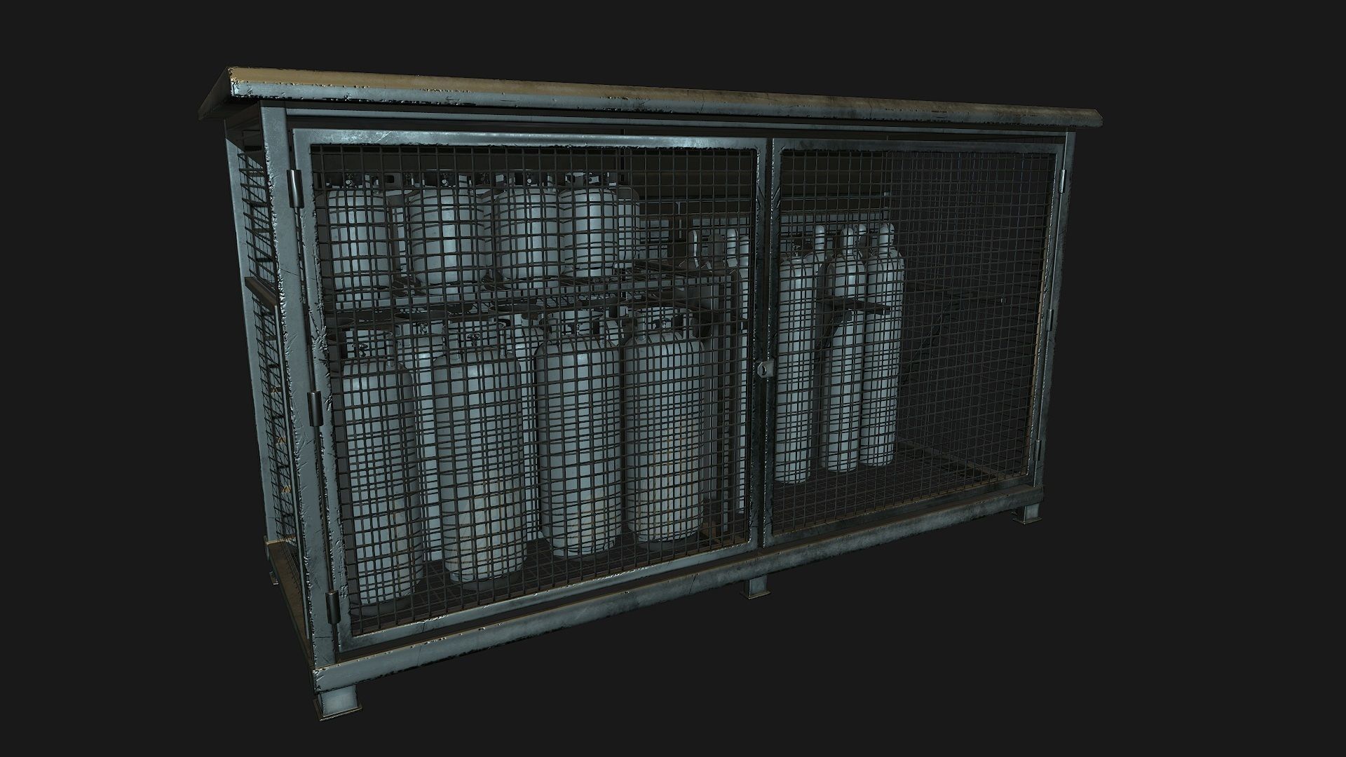 3D model Low Poly PBR Gas Bottle Storage Cage VR / AR / low-poly | CGTrader