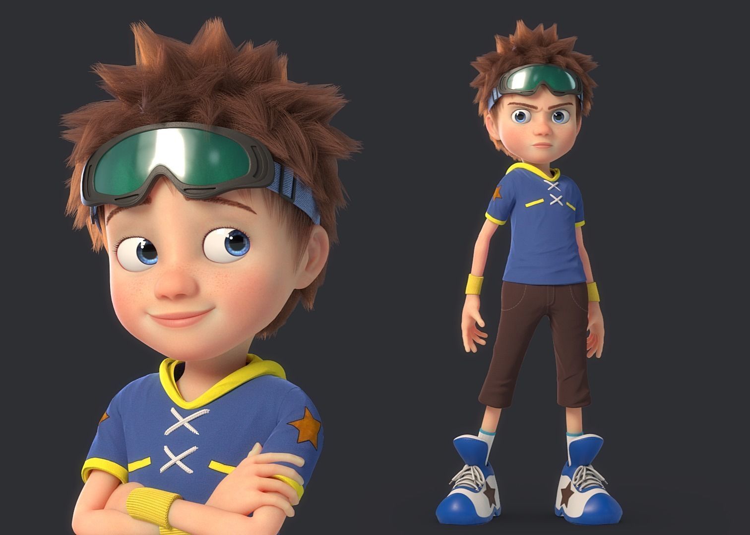 Cartoon Boy Rigged 3D model rigged | CGTrader