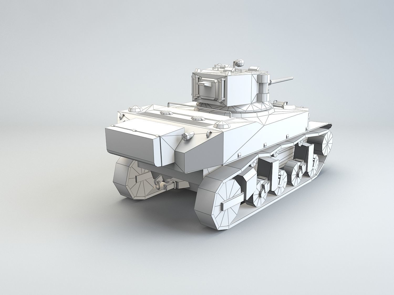 3D model Low Poly M5A1 Stuart light tank VR / AR / low-poly | CGTrader