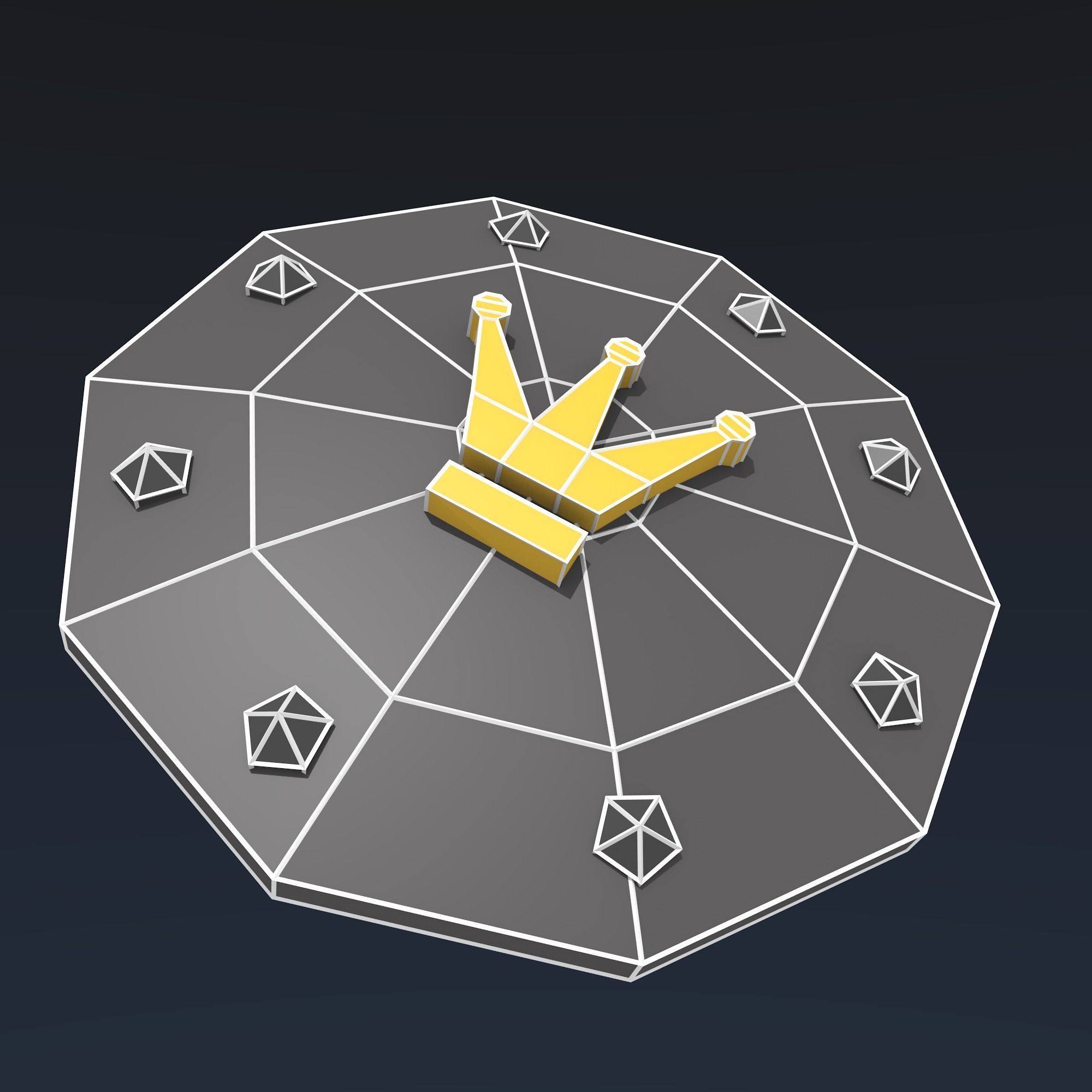 3D model Crown Shield Low Poly VR / AR / low-poly | CGTrader