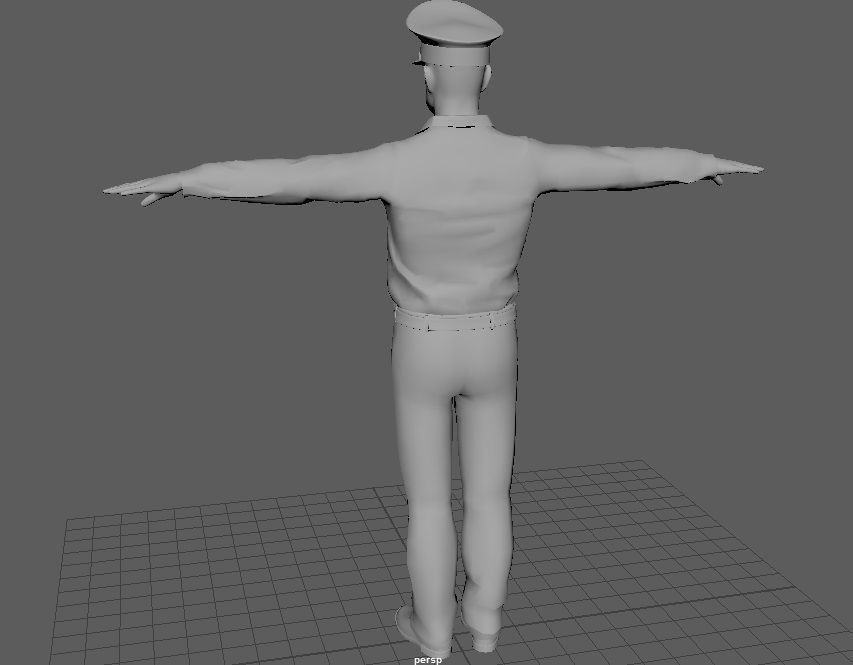 Us Officer Model 3D model rigged | CGTrader