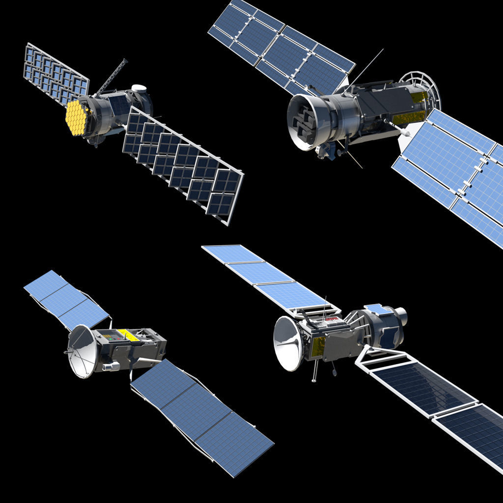 3D model 4 Satellites PLUS Build your own Satellite kit VR / AR / low ...