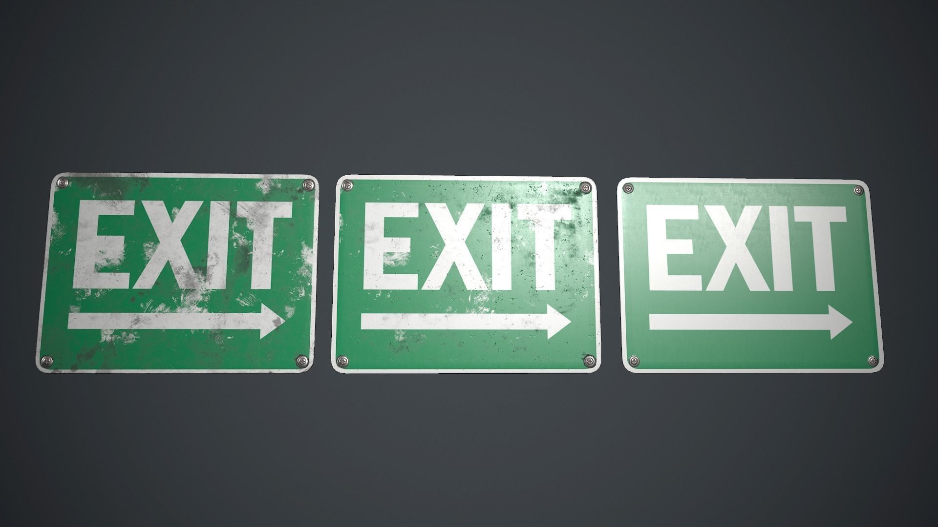 3D model Plastic Exit Sign 2 PBR Game Ready VR / AR / low-poly | CGTrader