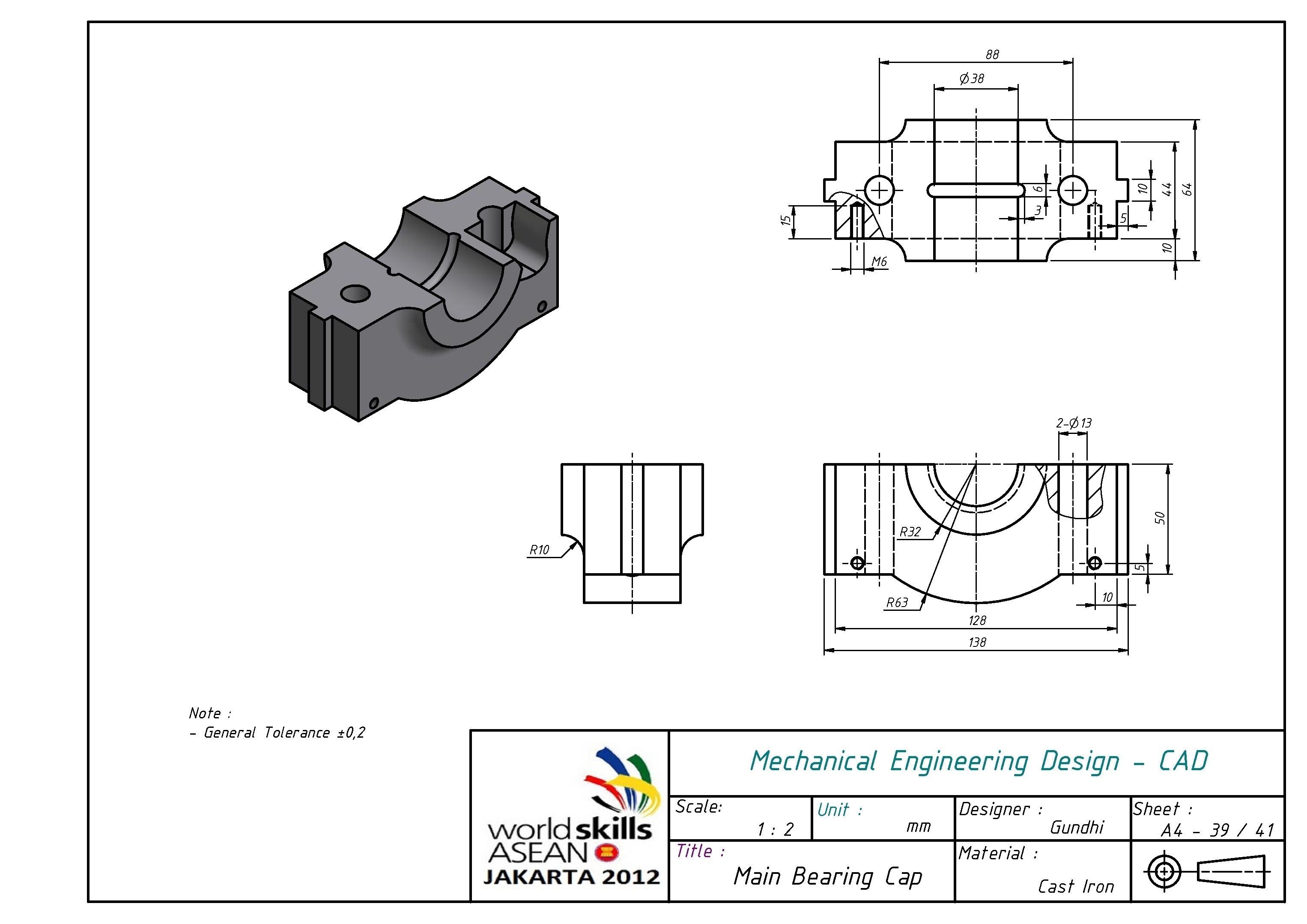 Main Bearing Cap free 3D model | CGTrader