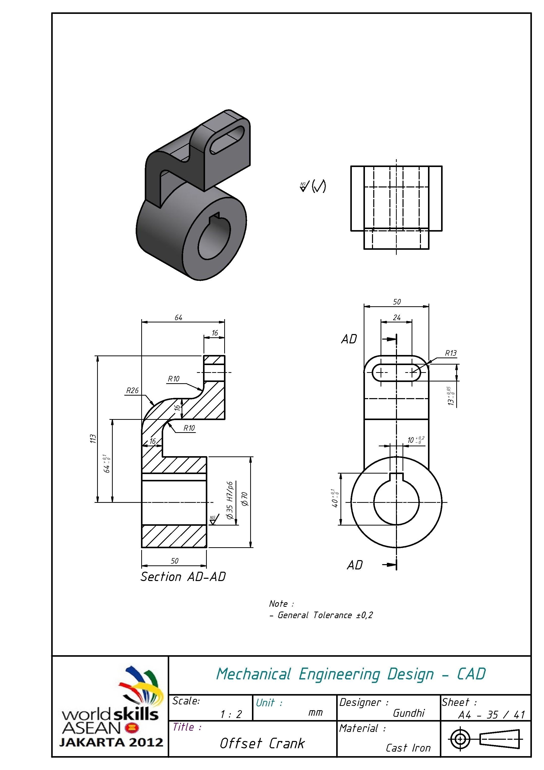 Offset Crank free 3D model | CGTrader