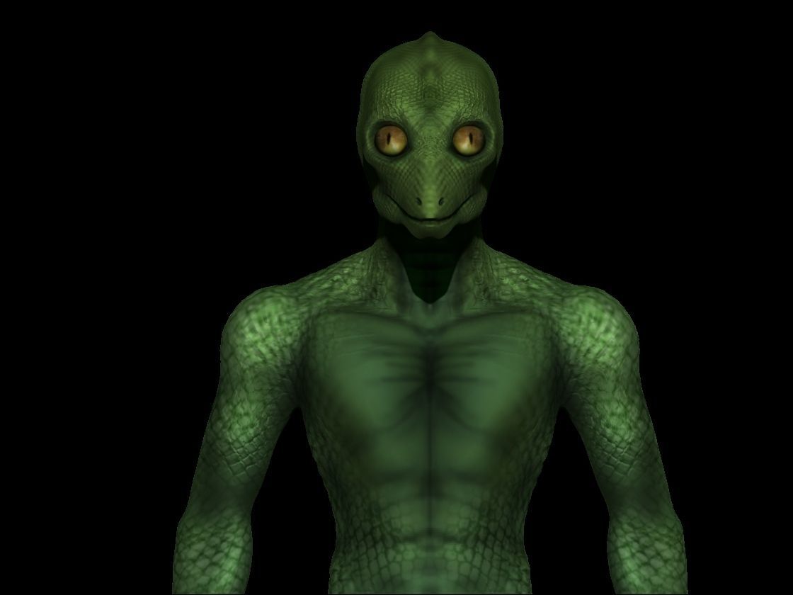 Reptilian Alien - Classic Lizard-Man - Aliens free VR / AR / low-poly ...