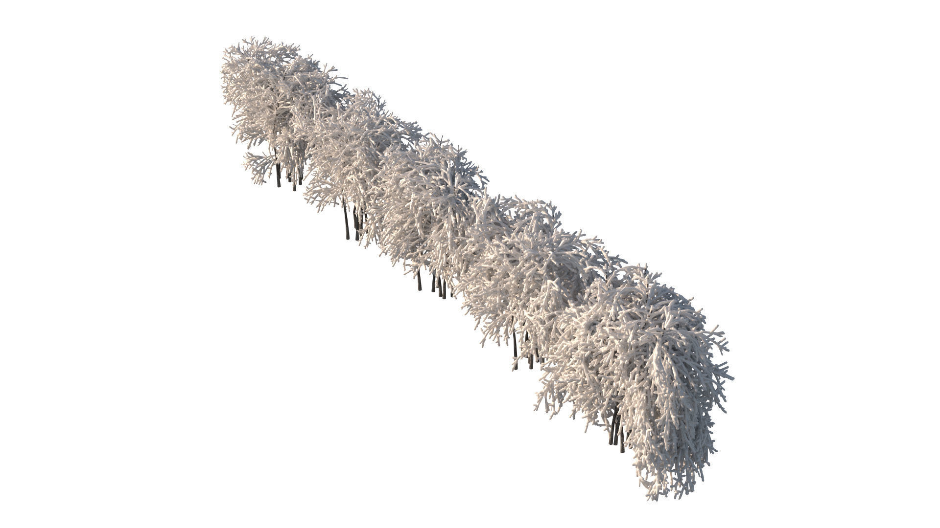 Winter hedge Street bushes 3D model | CGTrader