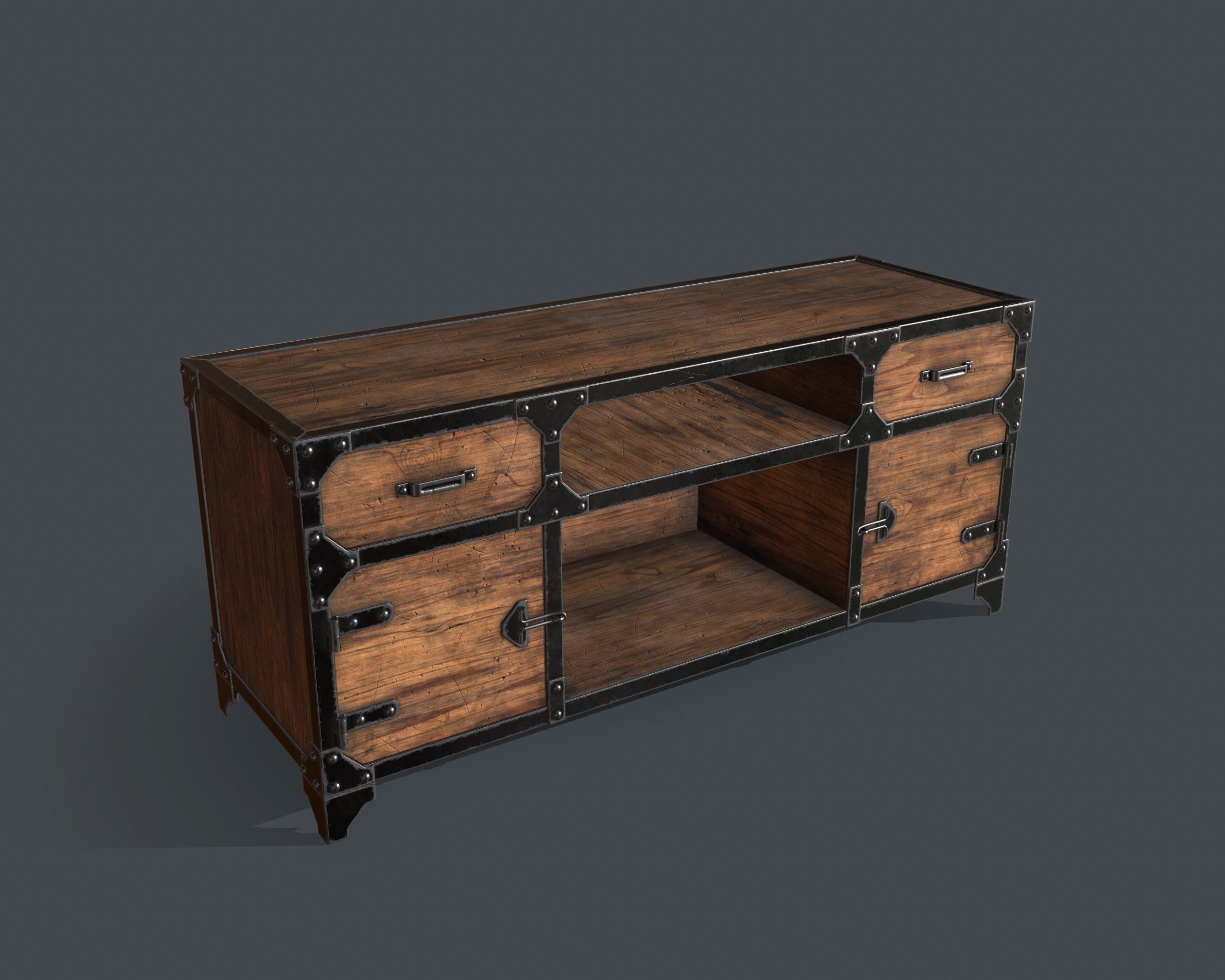 3D model Industrial Style Media Console for PBR Challenge Interior ...