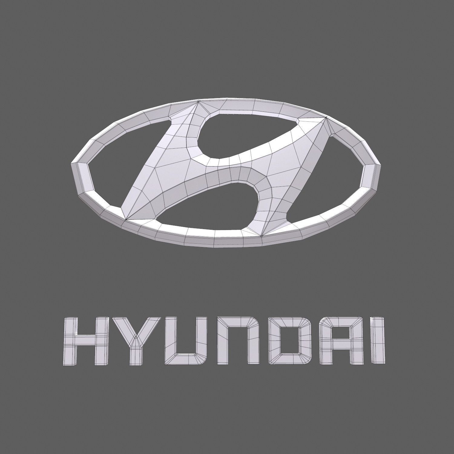 Hyundai car logo keychain 3d model 3D model | CGTrader
