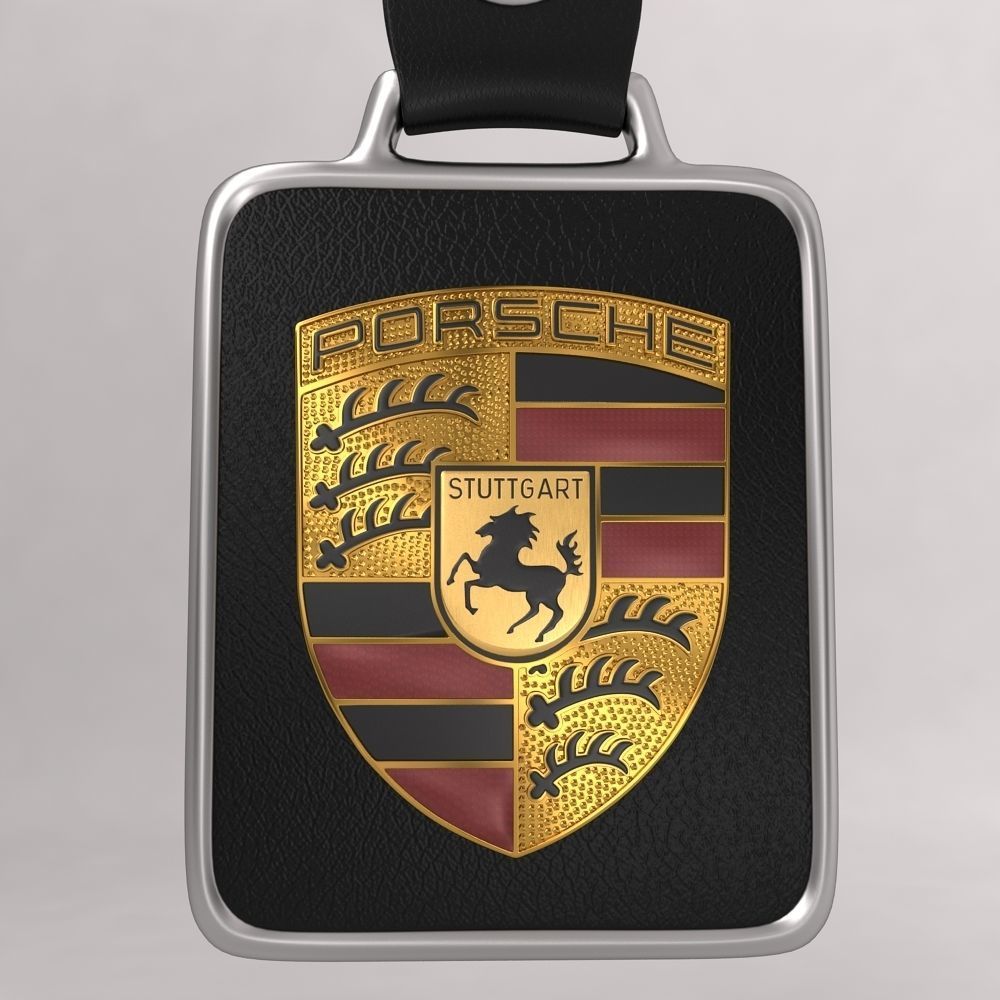 Porsche car logo keychain 3d model 3D model | CGTrader