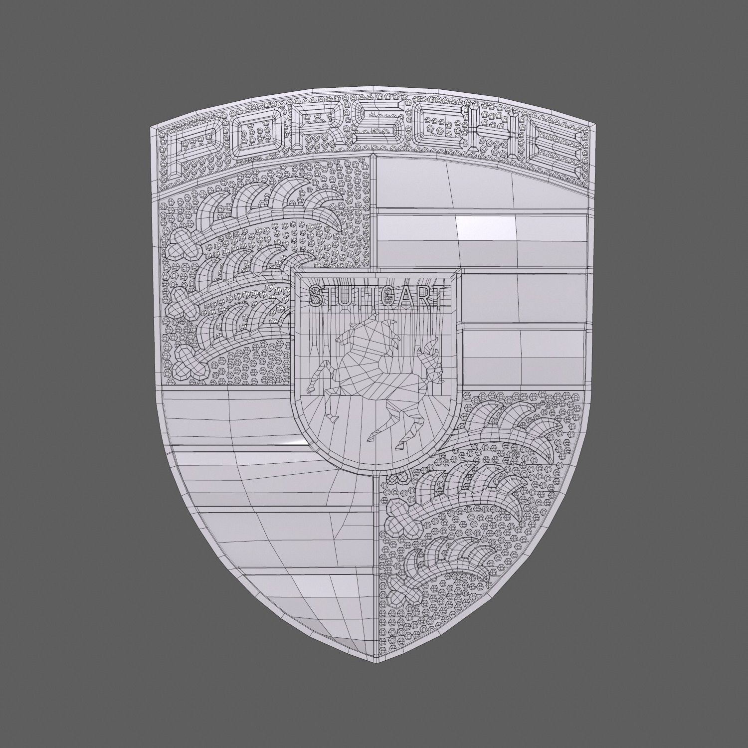 Porsche car logo keychain 3d model 3D model | CGTrader