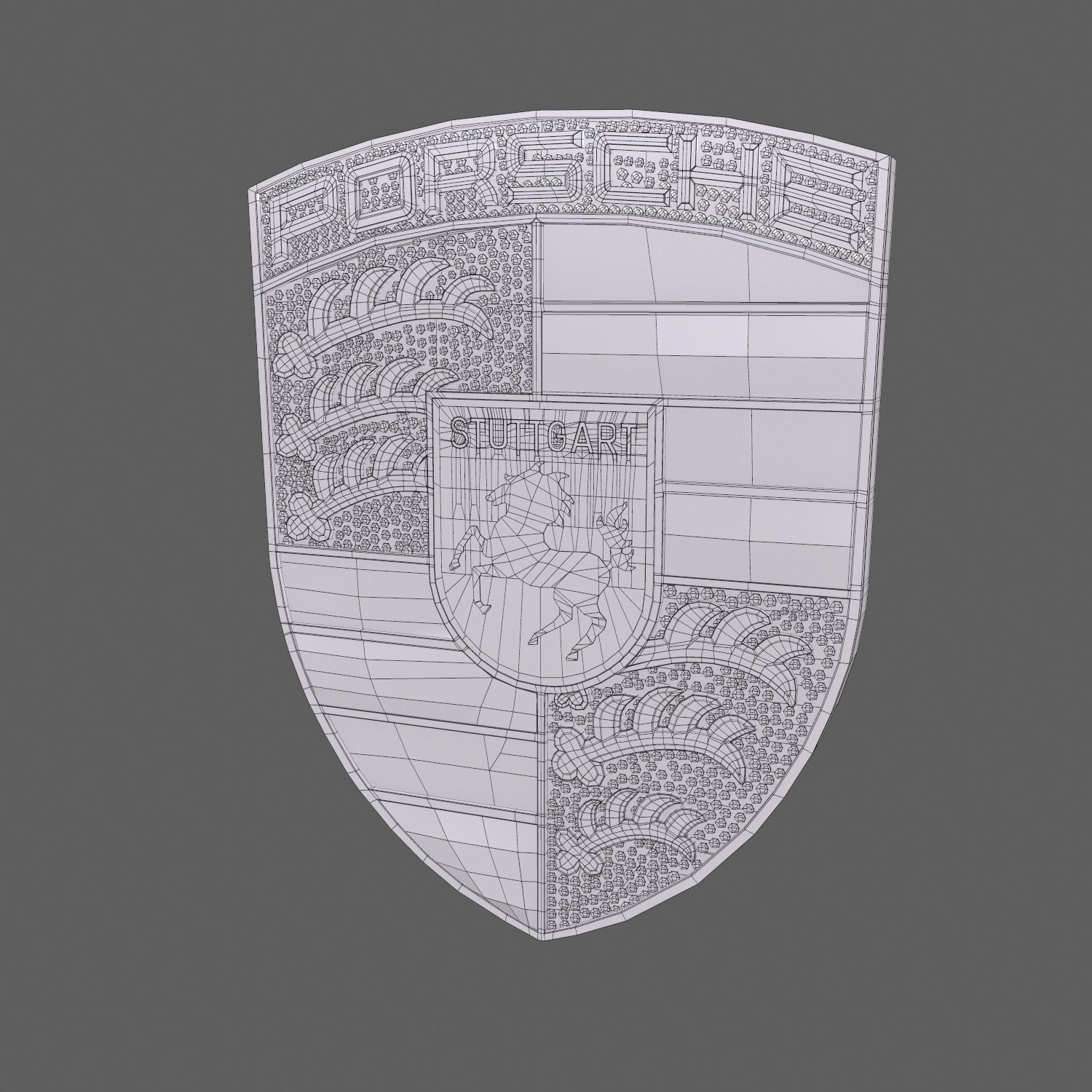 Porsche car logo keychain 3d model 3D model | CGTrader