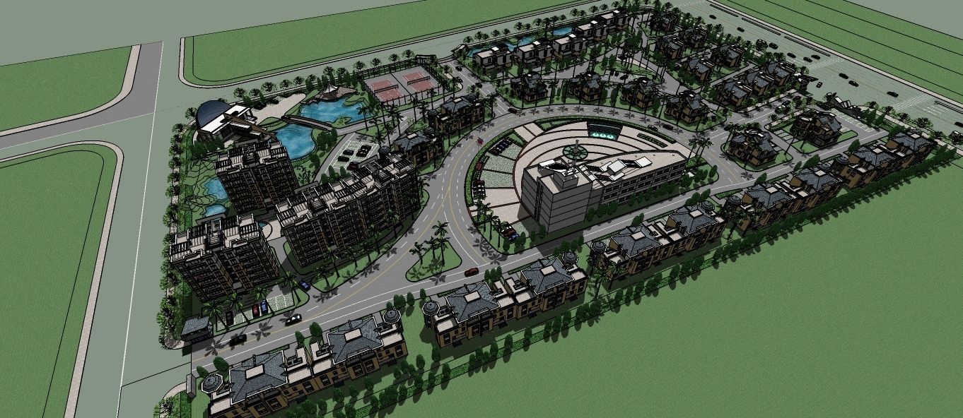 villas home master plan 3D model | CGTrader