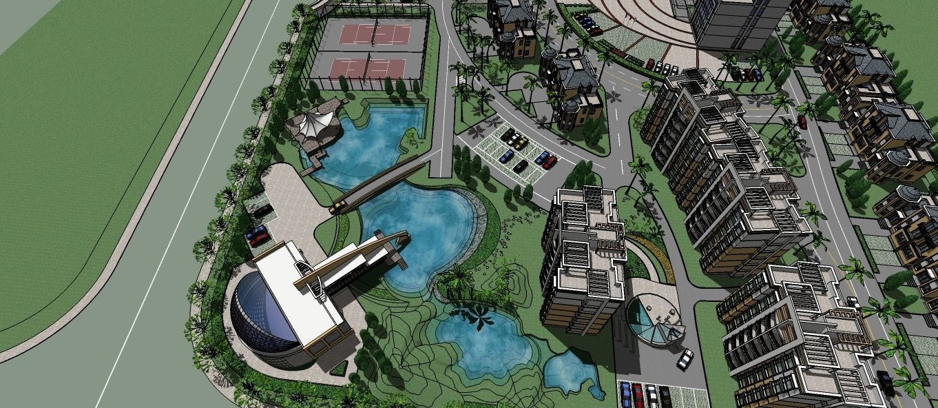 villas home master plan 3D model | CGTrader