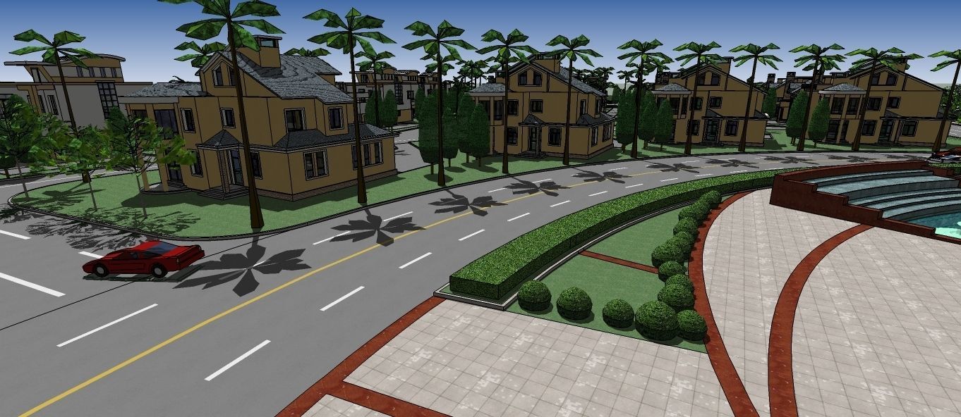 villas home master plan 3D model | CGTrader