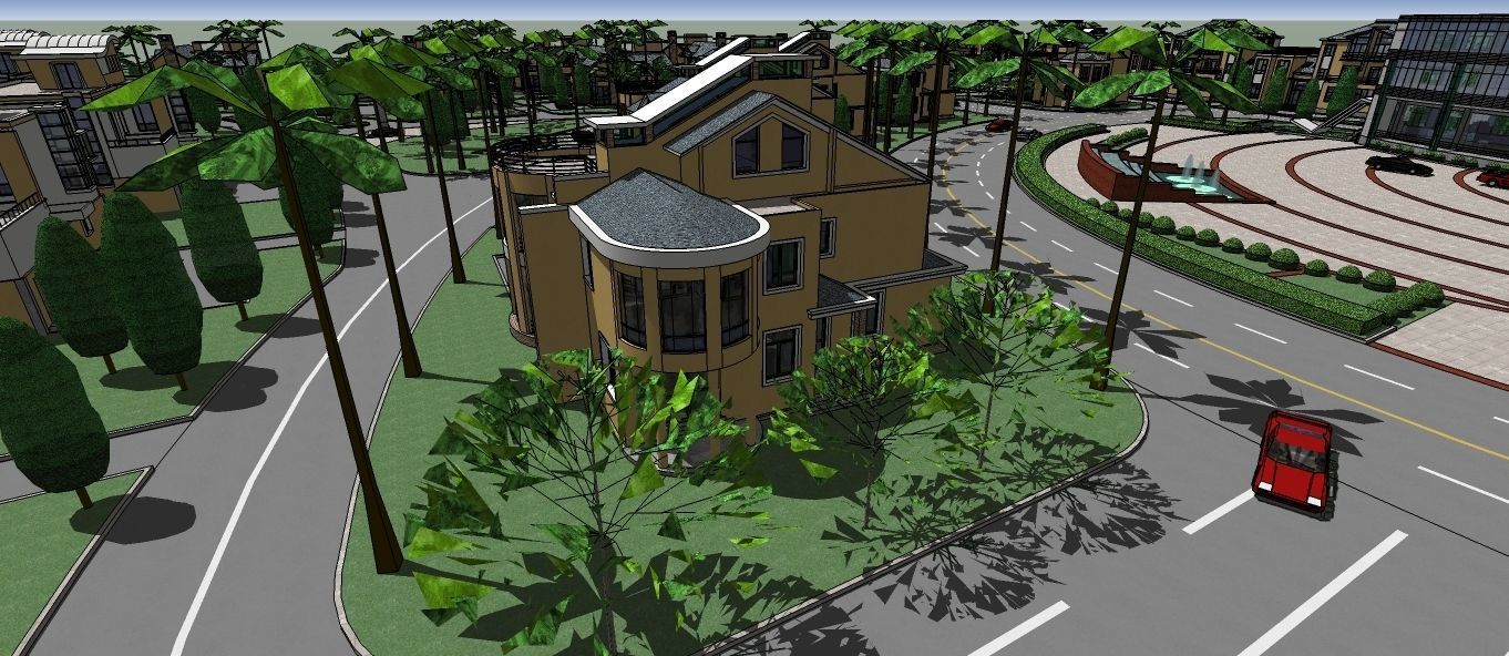 villas home master plan 3D model | CGTrader