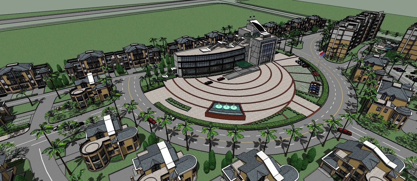 villas home master plan 3D model | CGTrader