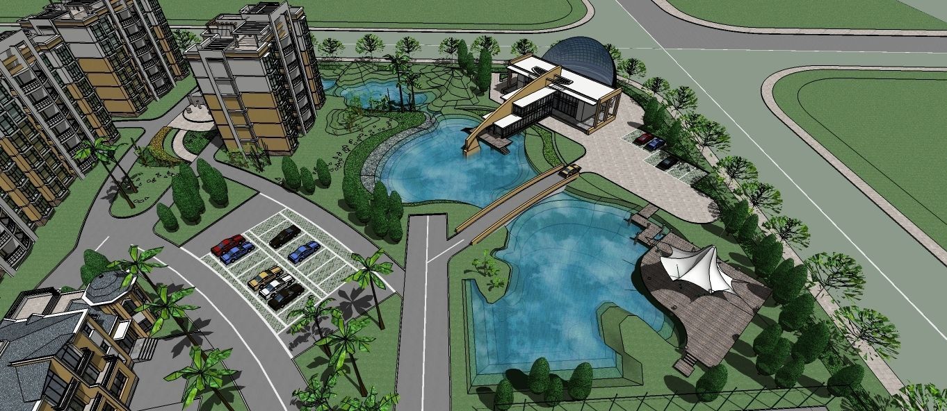 villas home master plan 3D model | CGTrader