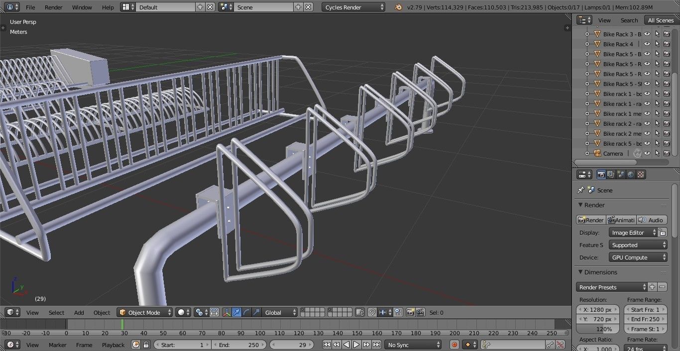 Bike Racks Collection - 5 Bicycle Racks 3D model | CGTrader