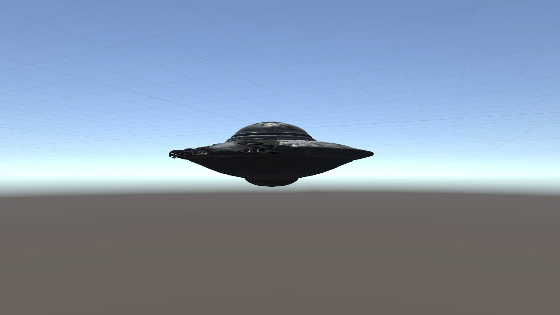 3D model Damaged UFO Plate Space Ship Spaceship VR / AR / low-poly ...