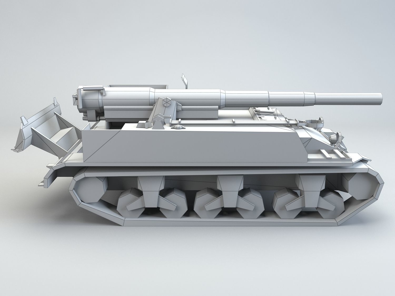 3D model Low Poly M12 Gun Motor Carriage VR / AR / low-poly | CGTrader