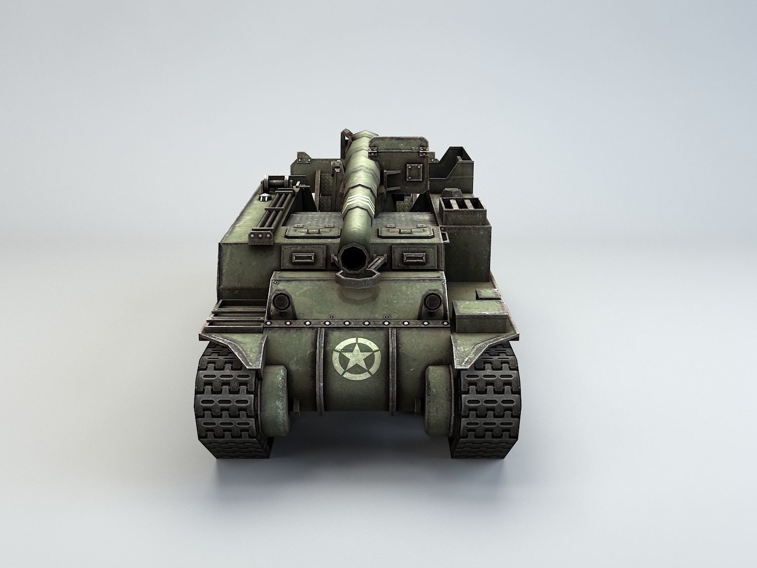 3D model Low Poly M12 Gun Motor Carriage VR / AR / low-poly | CGTrader