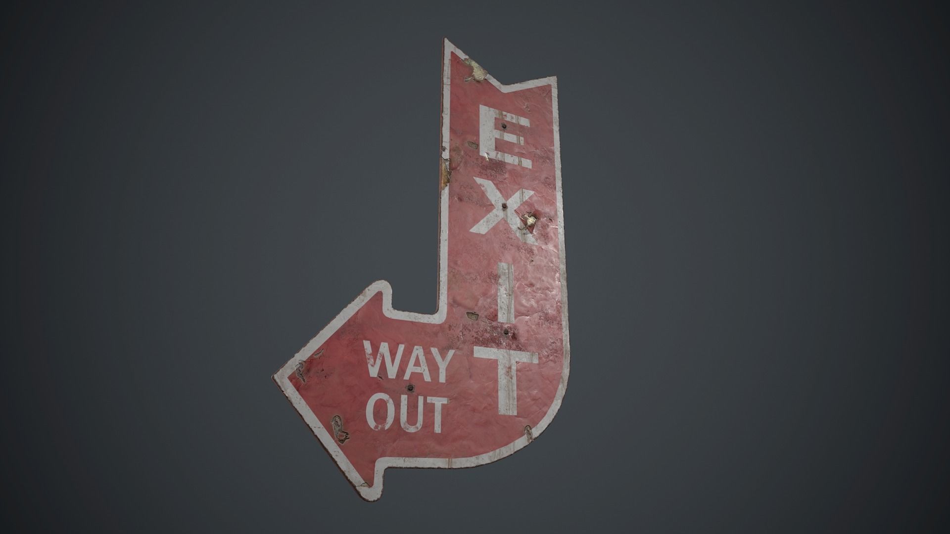 3D model Retro Metal Exit Sign PBR Game Ready VR / AR / low-poly | CGTrader